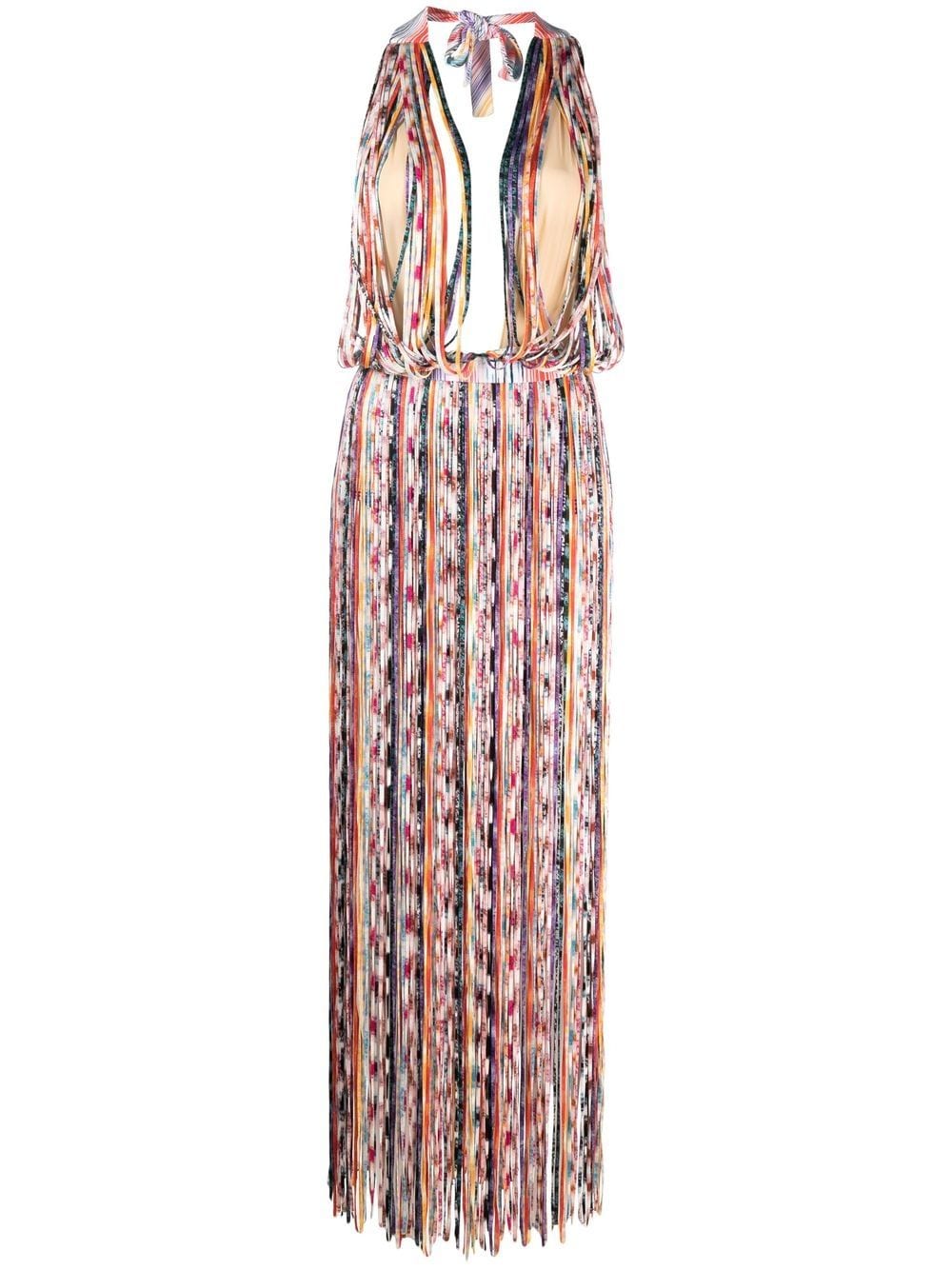 missoni fringe halter dress Missoni Halterneck Fringed Maxi Dress - White
