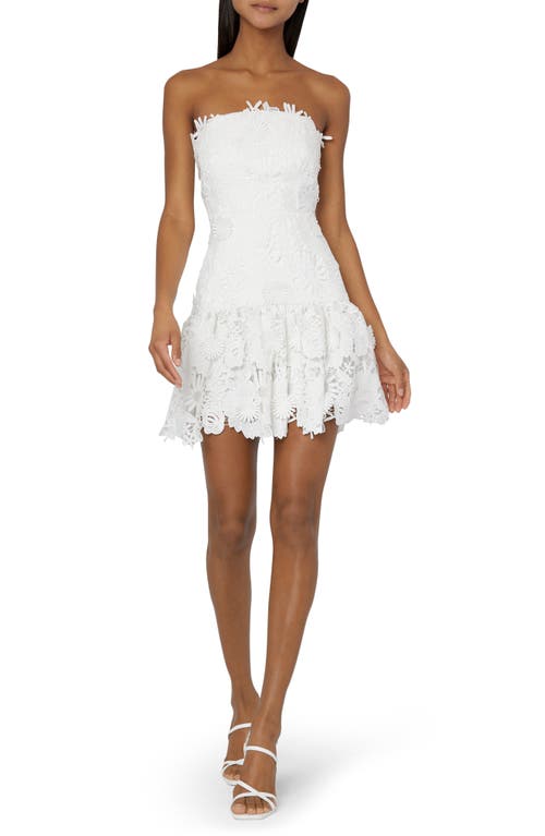 Milly Esther 3d Lace Strapless Minidress - White | Editorialist