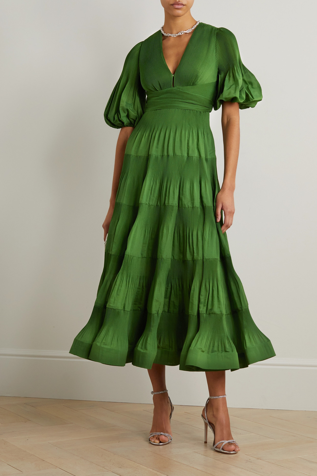 zimmermann pleated midi dress - 4889DRMATJAC invisible zipper Zimmermann Pleated Midi Dress -