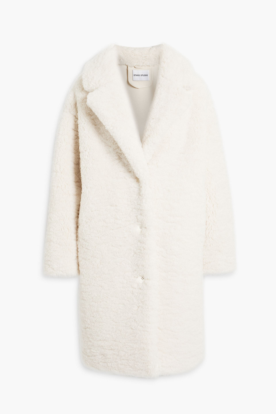 Stand Studio Anika Teddy Fleece Coat In Ivory - 85% Off | Editorialist