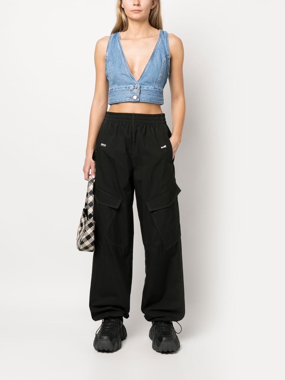 LEVI'S Levi's Denim Plunge V-Neck Sleeveless Top