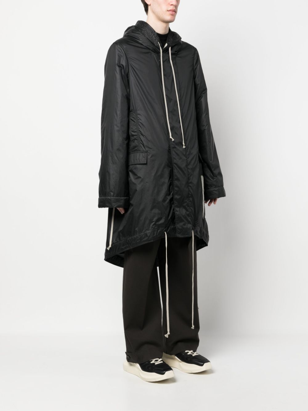 RICK OWENS Rick Owens DRKSHDW Fishtail Hooded Raincoat