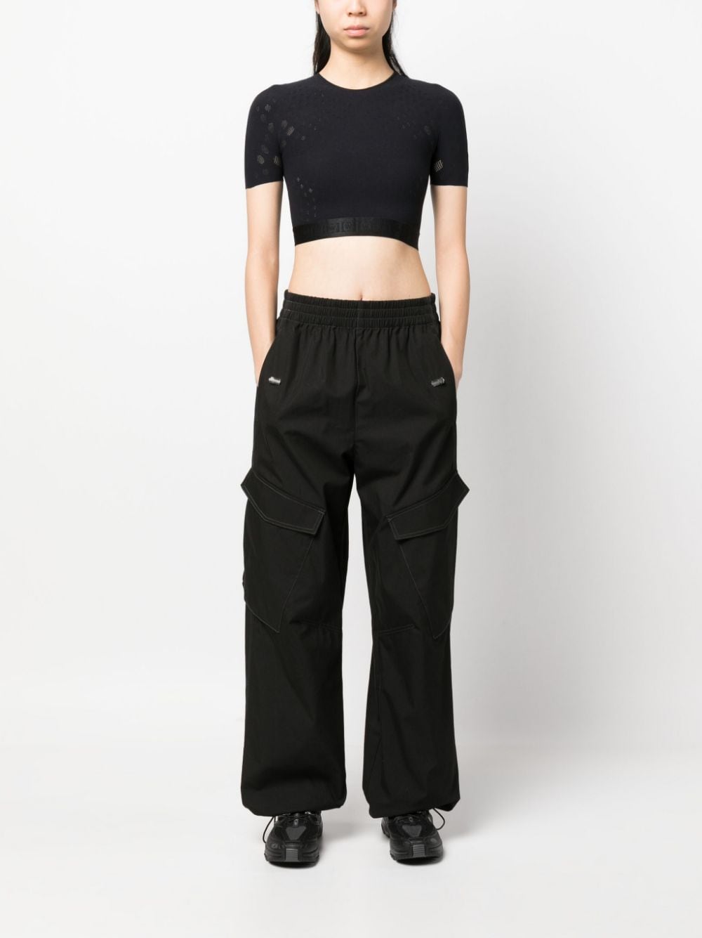 WOLFORD Semi-Sheer Cropped Top