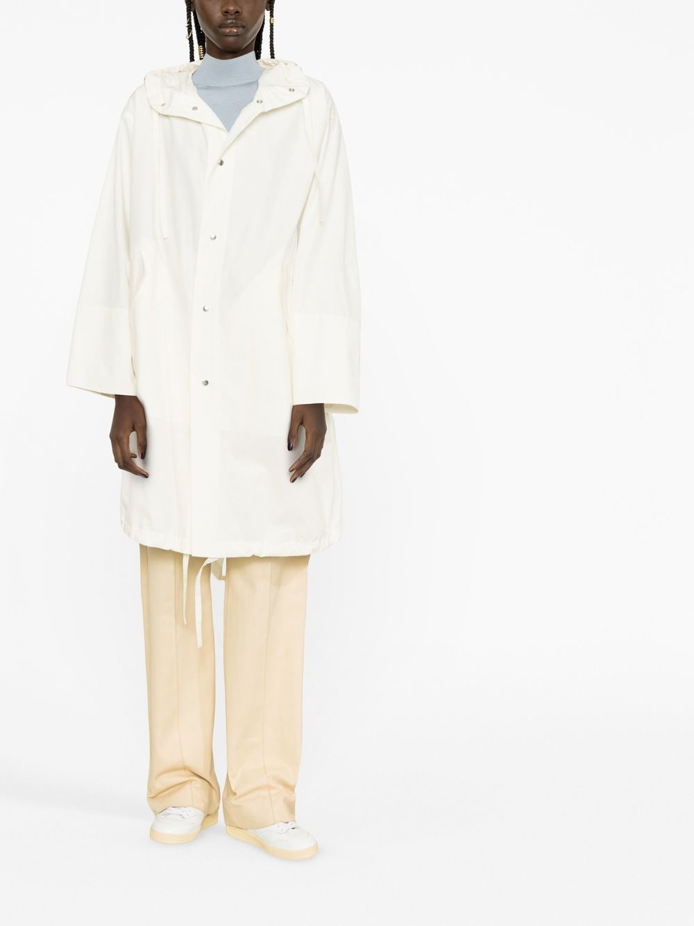 JIL SANDER Jil Sander logo-print drawstring coat