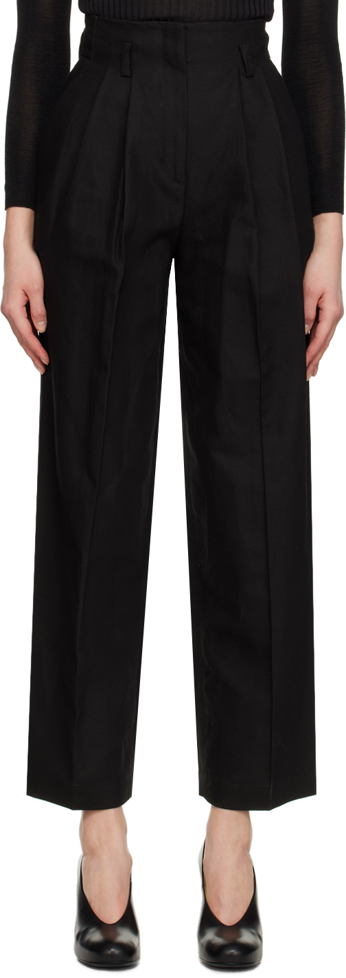 Mame Kurogouchi★ Wide Trousers Acetate Polyester High Waisted Center Creased Suit Trousers