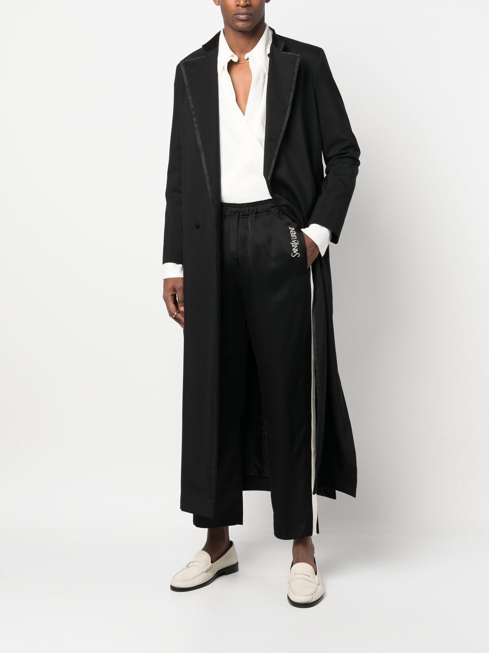 SAINT LAURENT Stand-Up Collar Long Coat