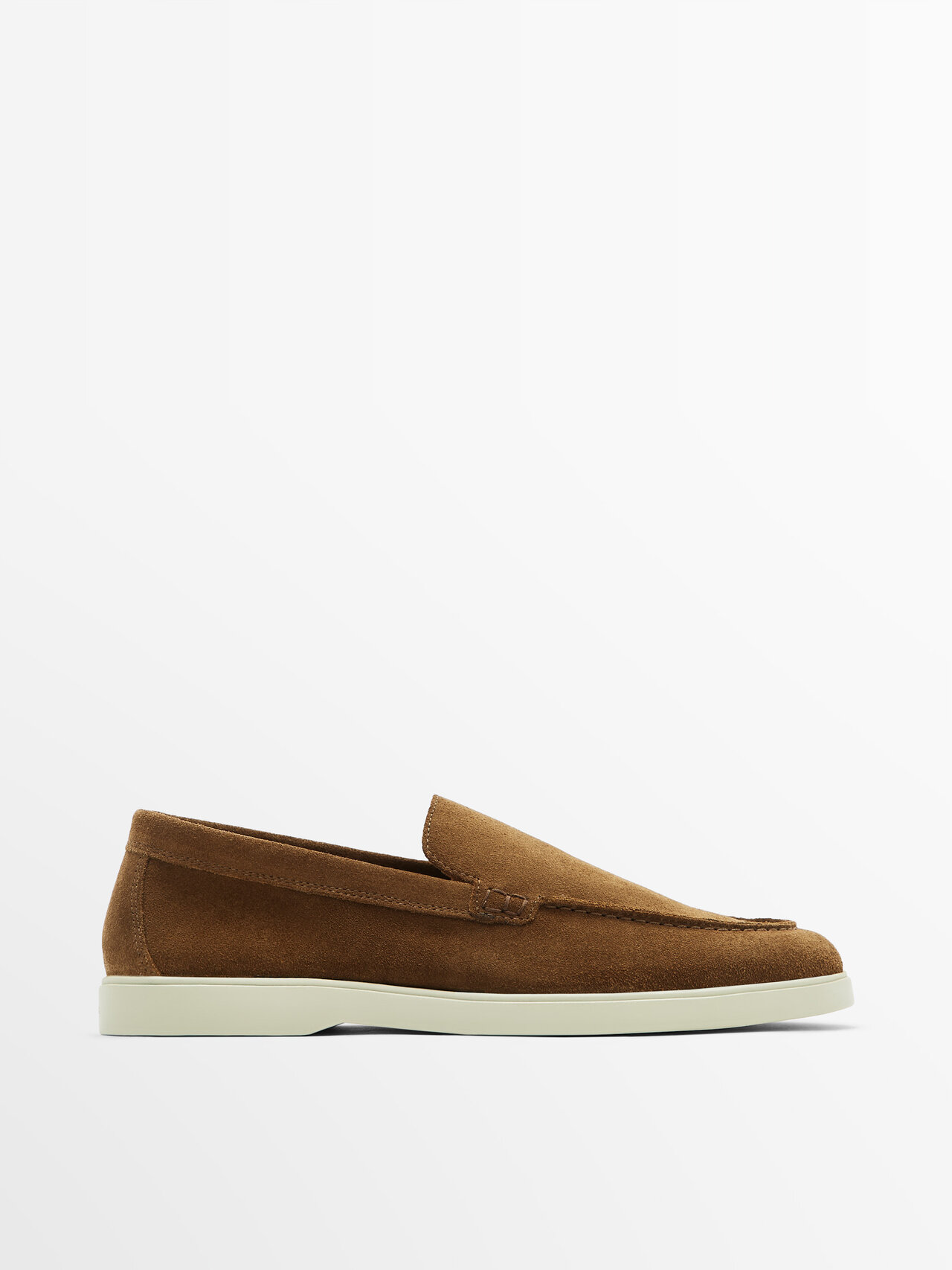 Massimo Dutti Split Suede Loafers - Brown | Editorialist display picture 3