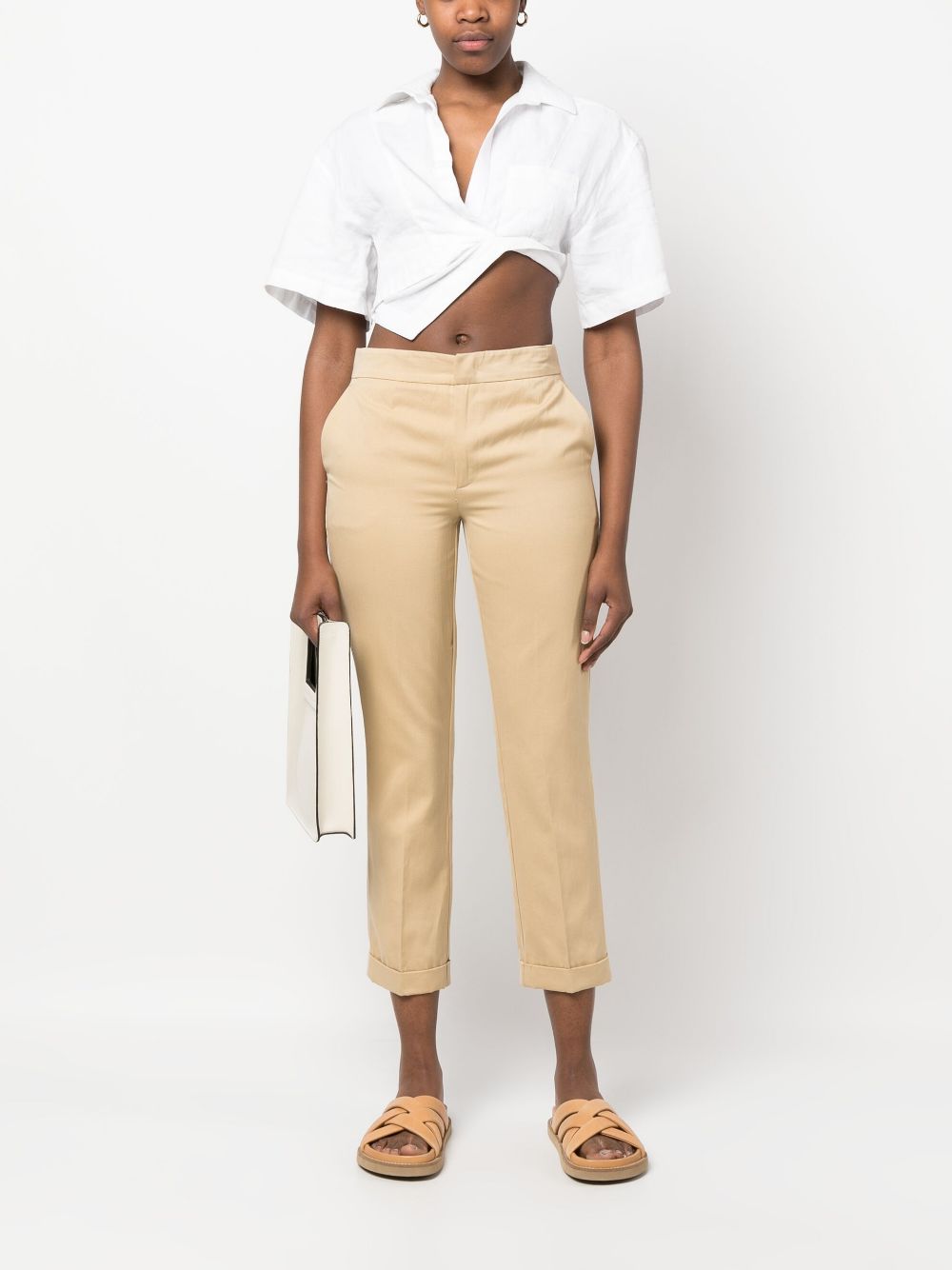 TWINSET Cropped Straight-Leg Trousers
