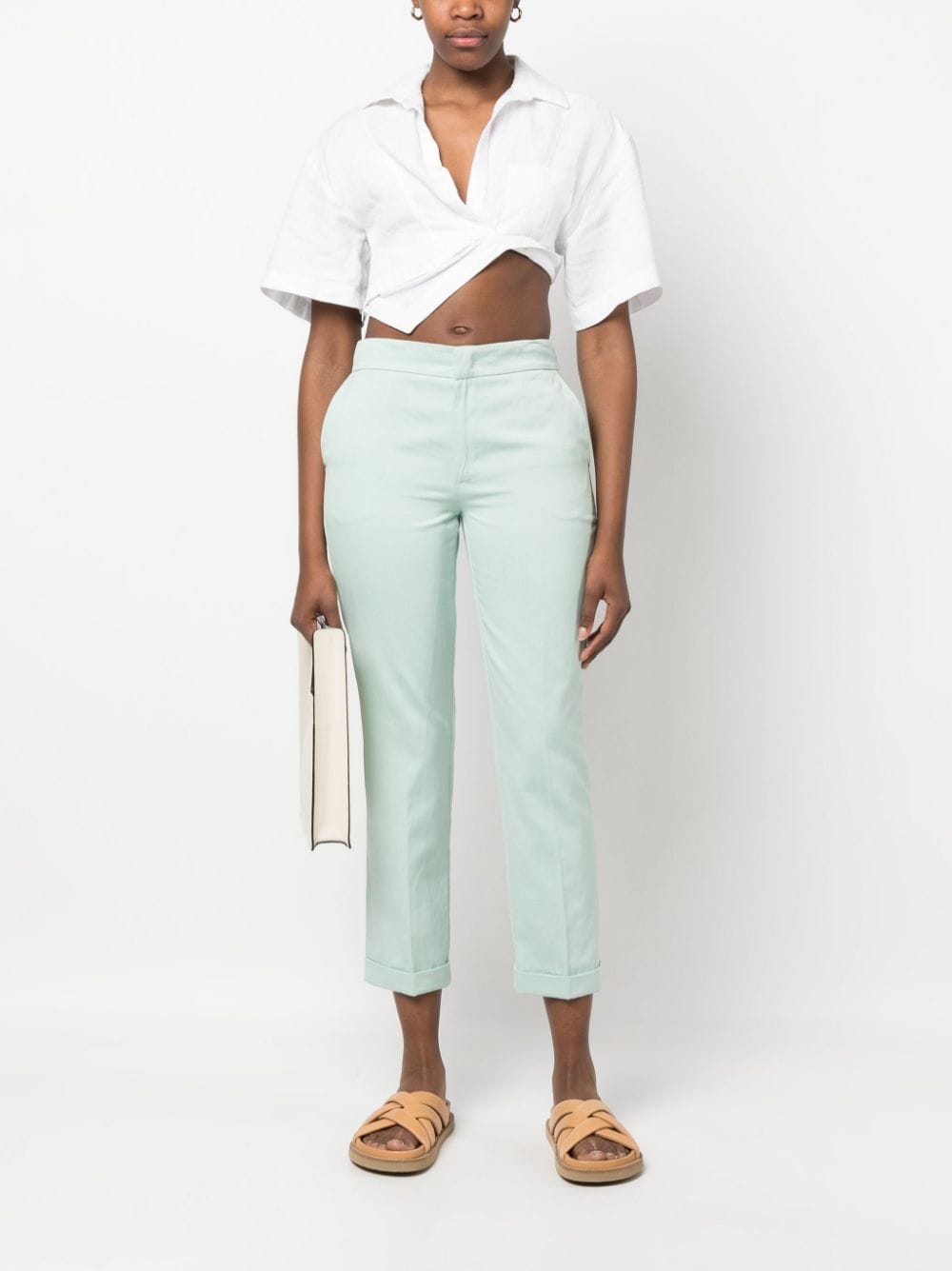 TWINSET Cropped Straight-Leg Trousers