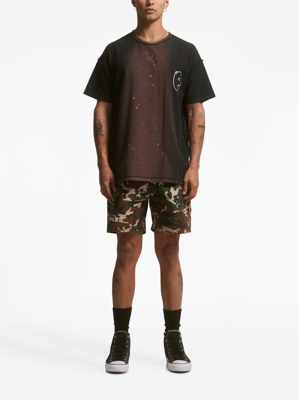 PURPLE BRAND Camouflage Print Shorts