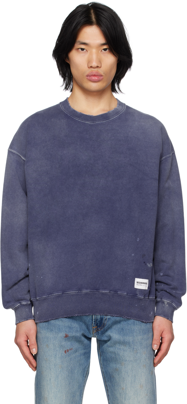 Neighborhood Damage Sweatshirt In Navy - 32% Off | Editorialist