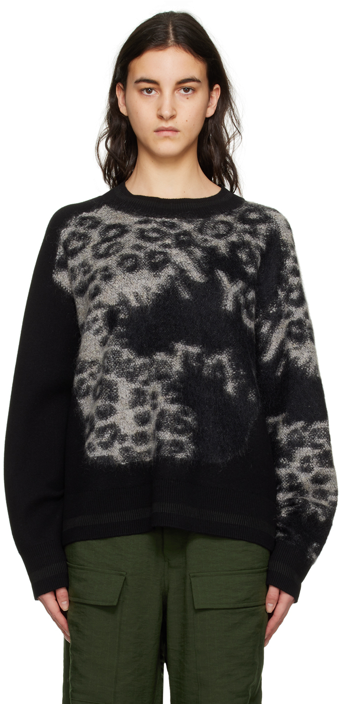 Y3 Leopard Sweater In Black - 64% Off | Editorialist