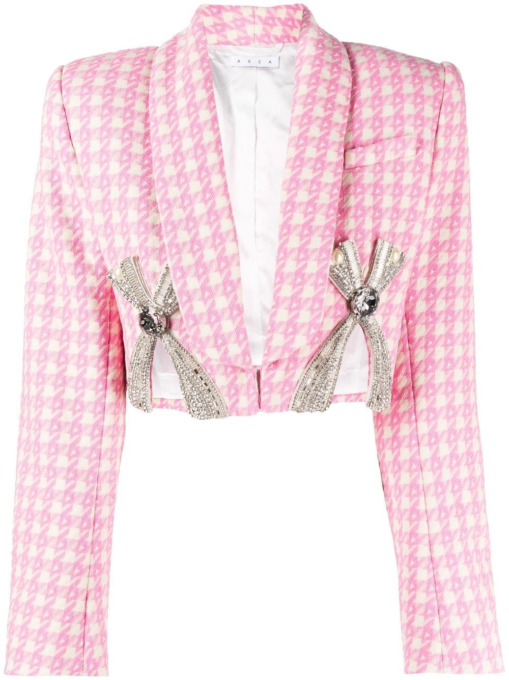 AREA AREA Deco Bow Slit Cropped Blazer