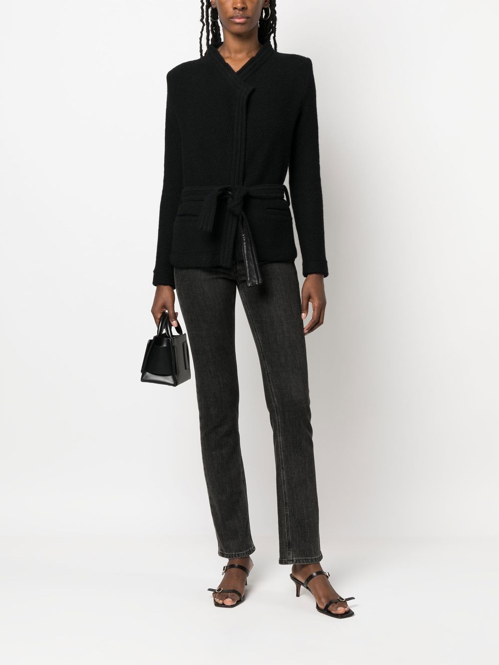 IRO PARIS Embossed-Finish Belted Jacket