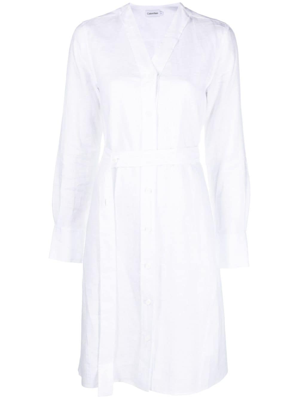 CALVIN KLEIN Calvin Klein Long-Sleeve Belted Dress