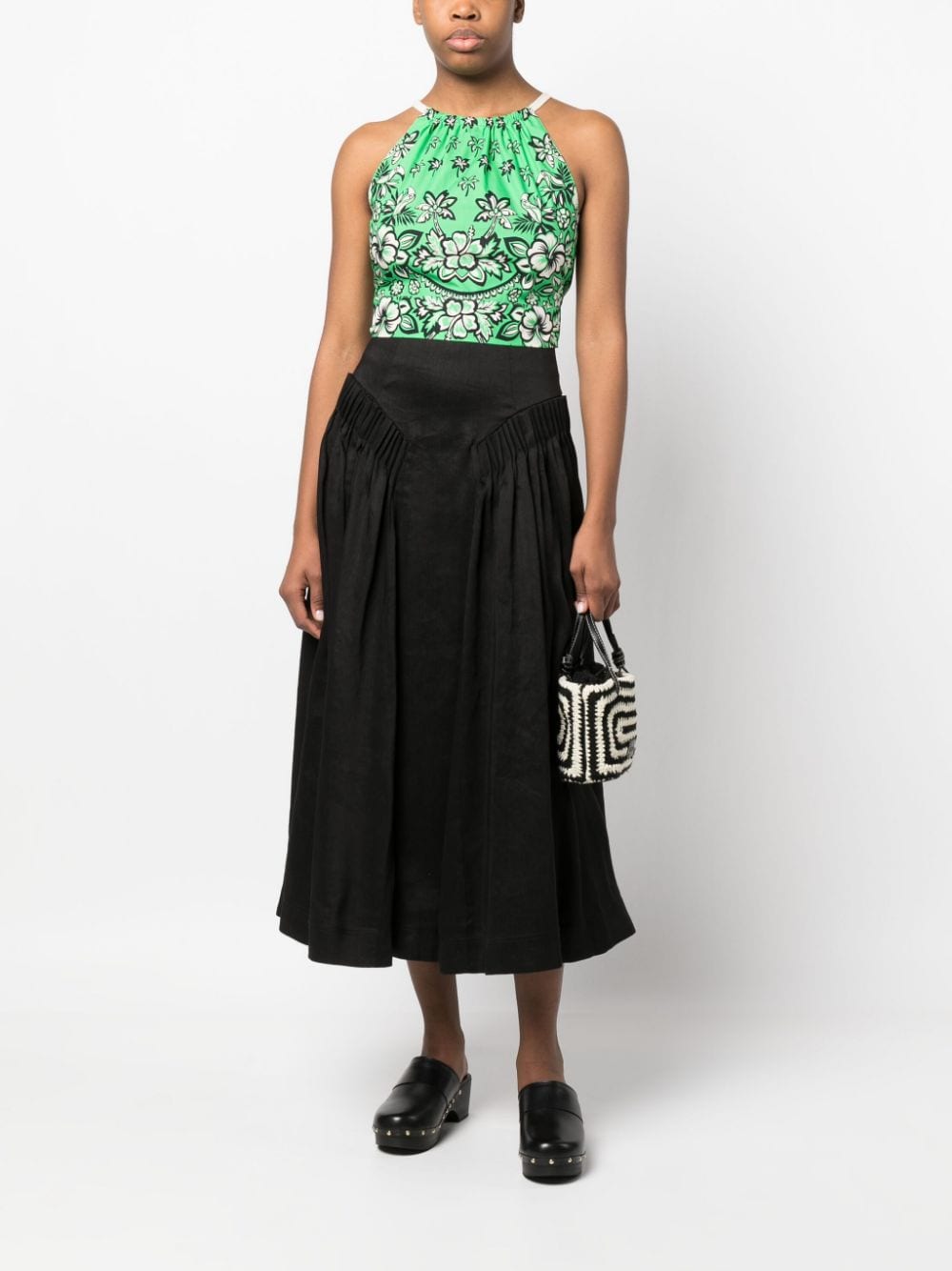 RED VALENTINO RED Valentino Floral-Print Cropped Top