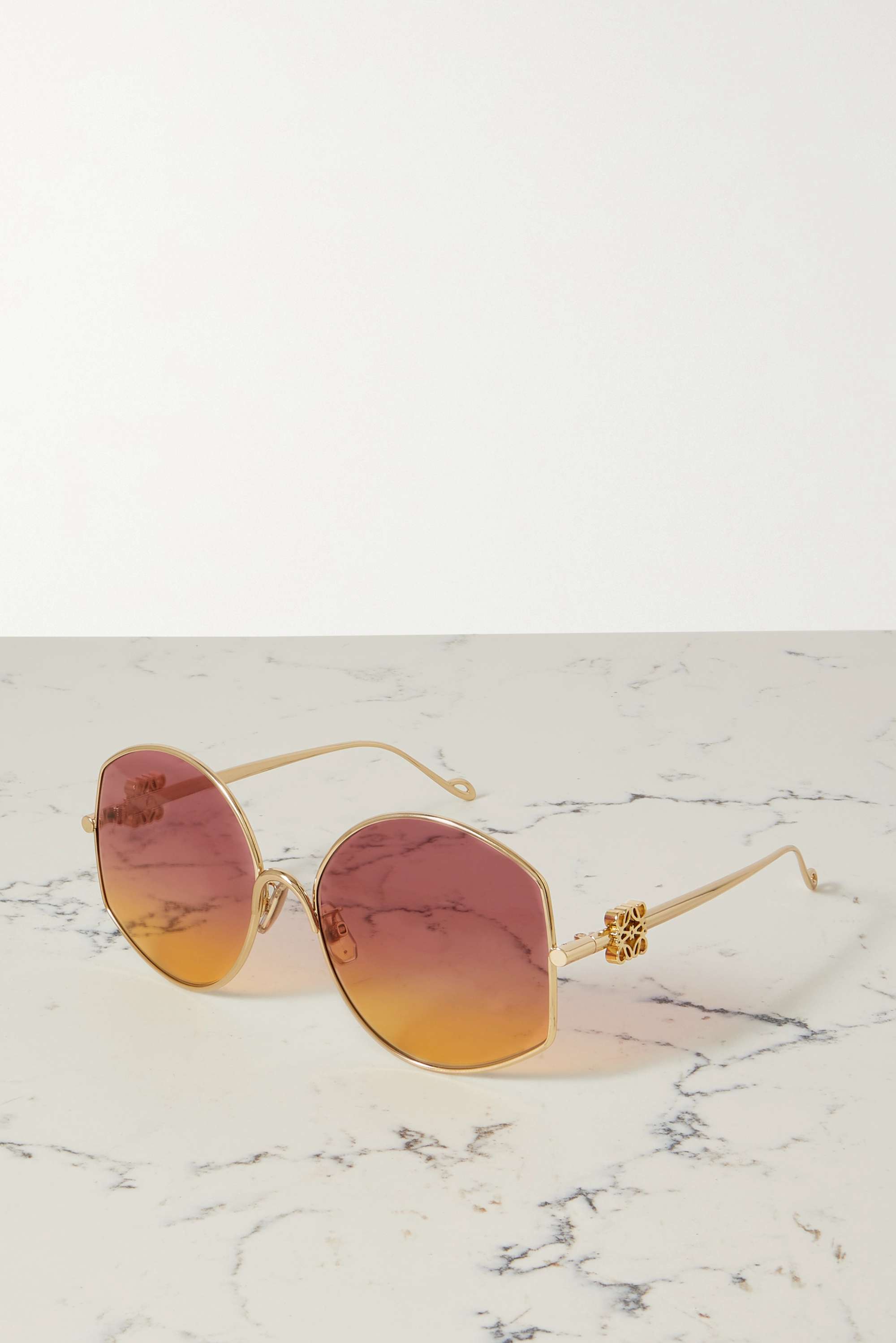 Loewe Oversized Round-Frame Gold-Tone Sunglasses - Orange Loewe Oversized Round-Frame Gold-Tone Sunglasses - Orange