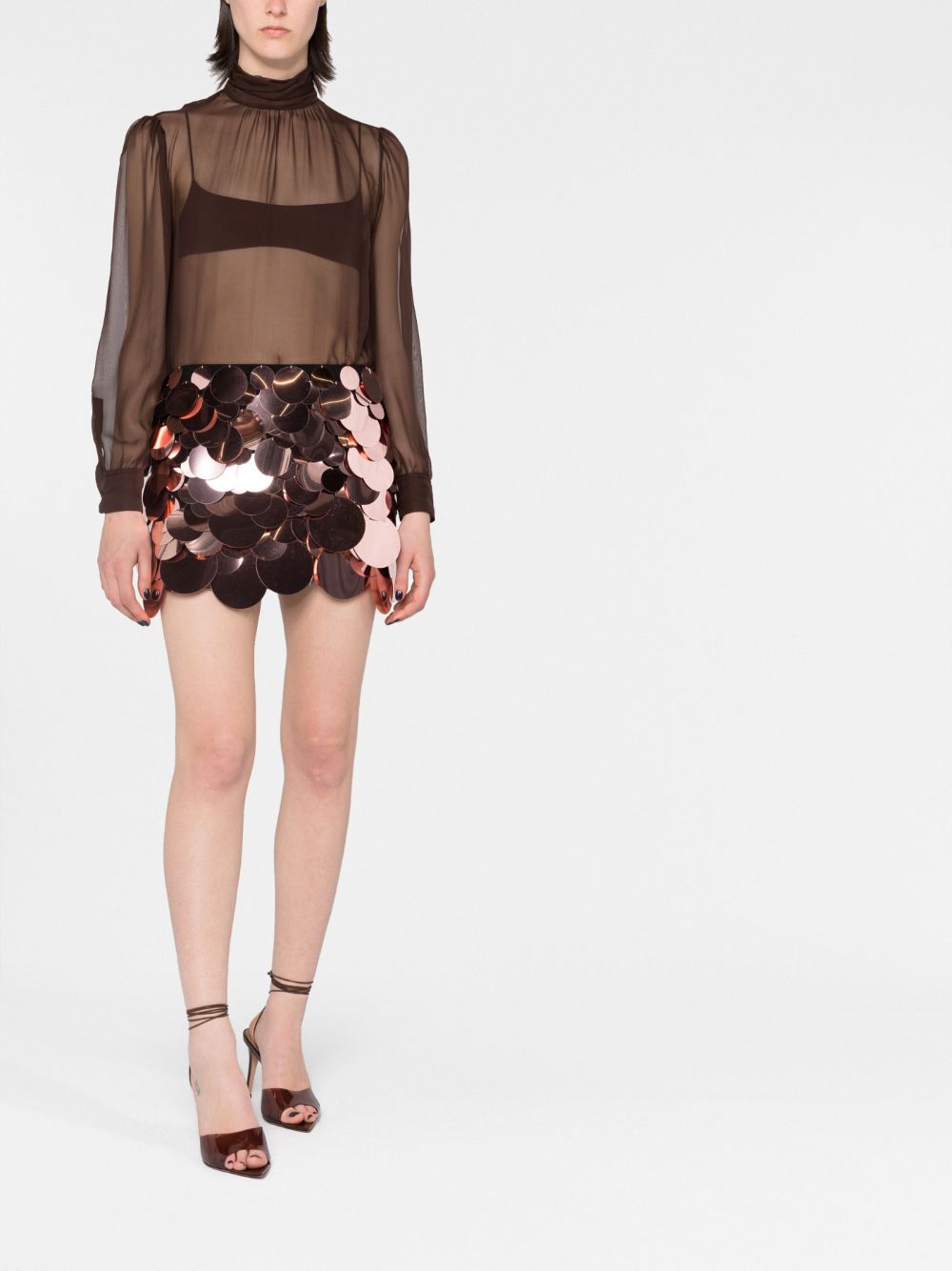 ATTICO The Attico Sequin-Embellished Mini Skirt