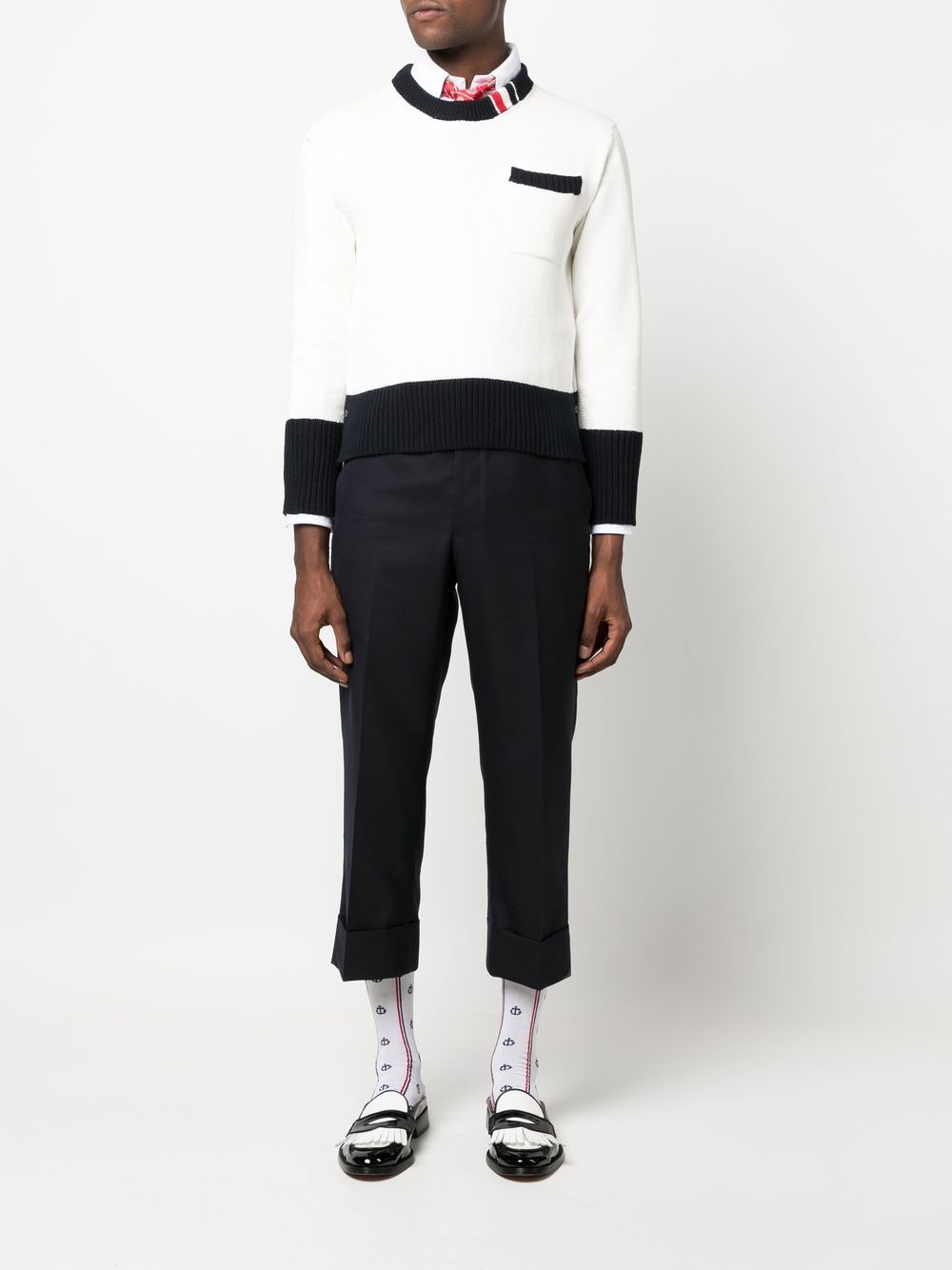 THOM BROWNE Thom Browne RWB-Waistband Cropped Trousers