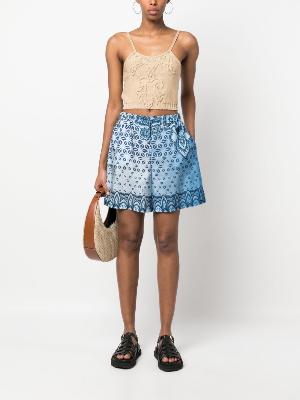 ALBERTA FERRETTI Alberta Ferretti Printed Silk Shorts