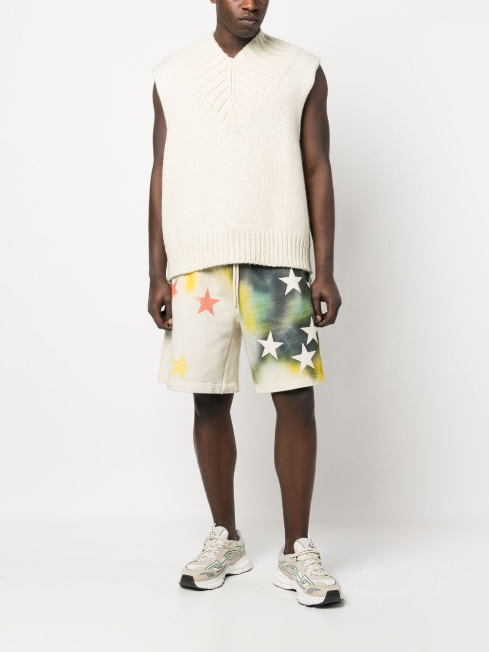 PALM ANGELS Palm Angels Star Sprayed Track Shorts