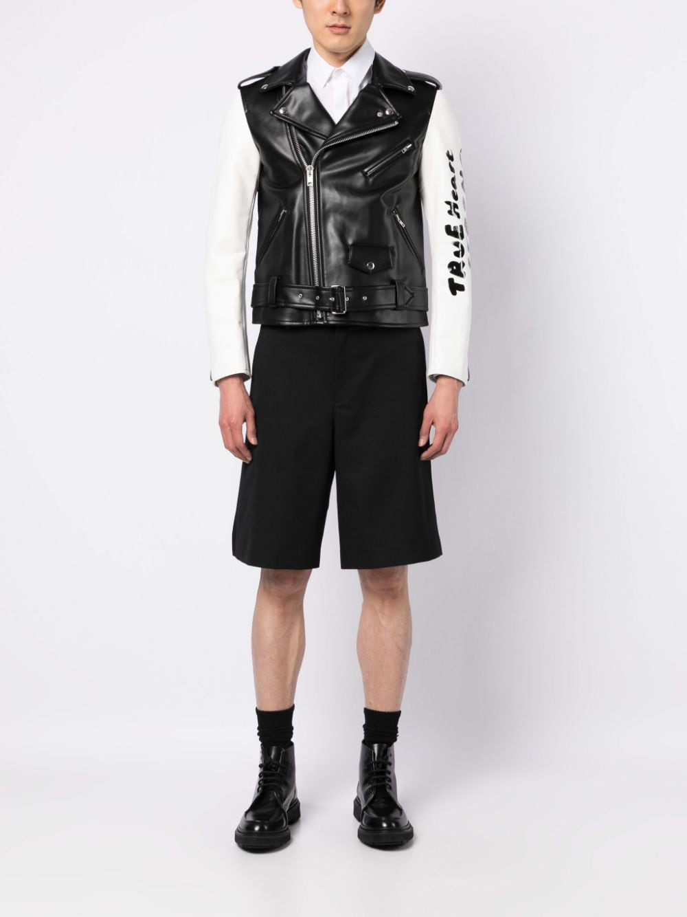 COMME DES GARÇONS Black Comme Des Garçons Contrasting-Sleeves Biker Jacket