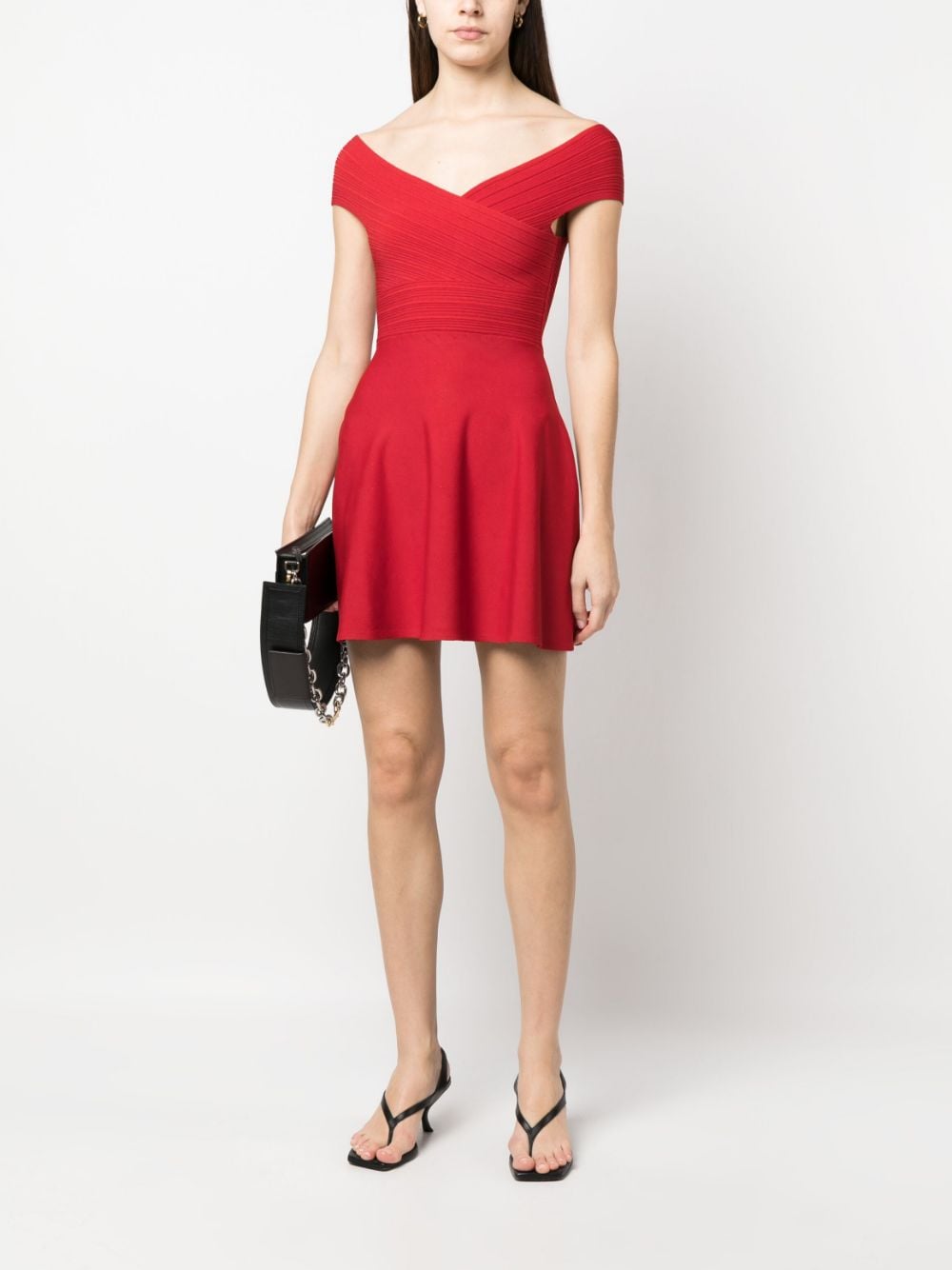 PHILOSOPHY DI LORENZO SERAFINI Philosophy Di Lorenzo Serafini Off-Shoulder Ribbed Minidress