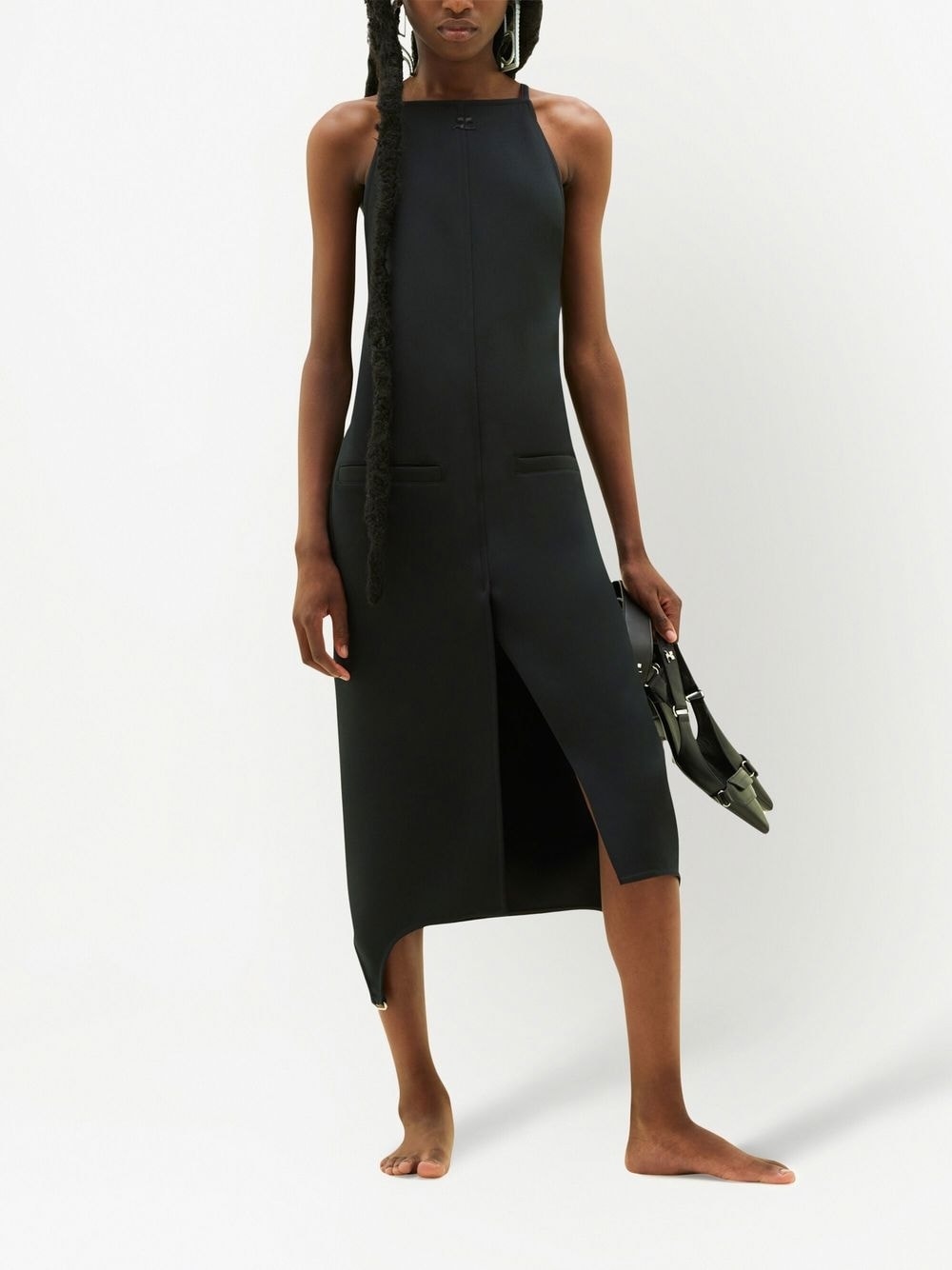 COURREGES Courrèges square-neck midi dress