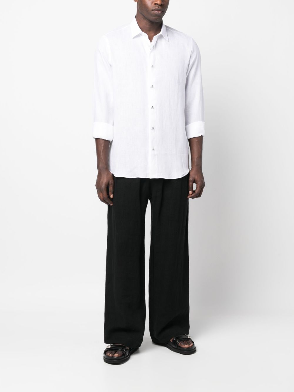 PHILIPP PLEIN long-sleeve linen shirt