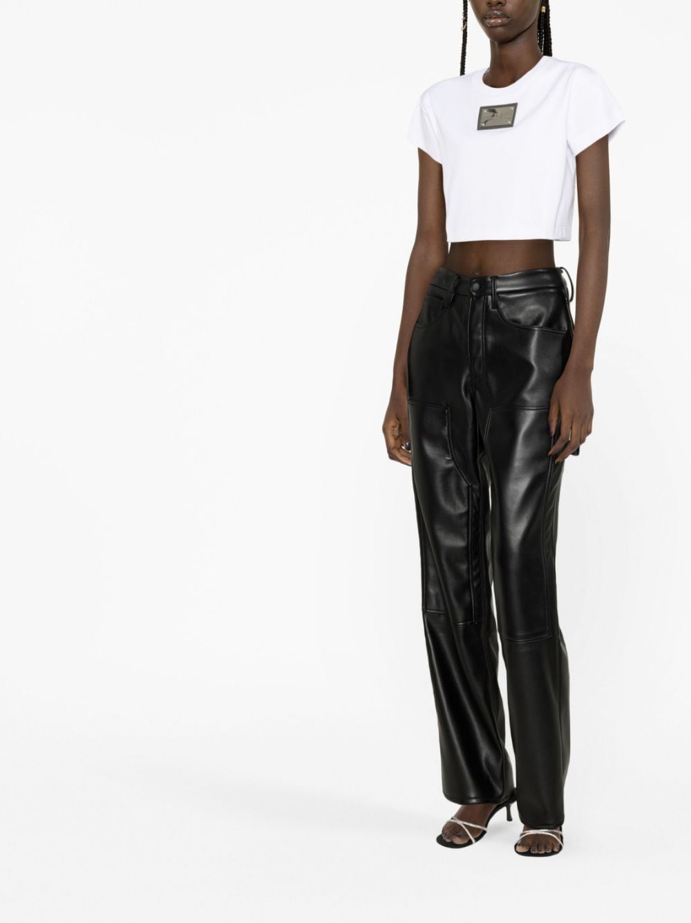 DOLCE & GABBANA Dolce & Gabbana x Kim Logo Plaque Cropped T-Shirt