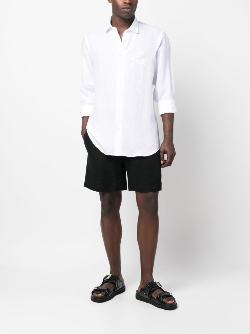 PHILIPP PLEIN long-sleeve linen shirt