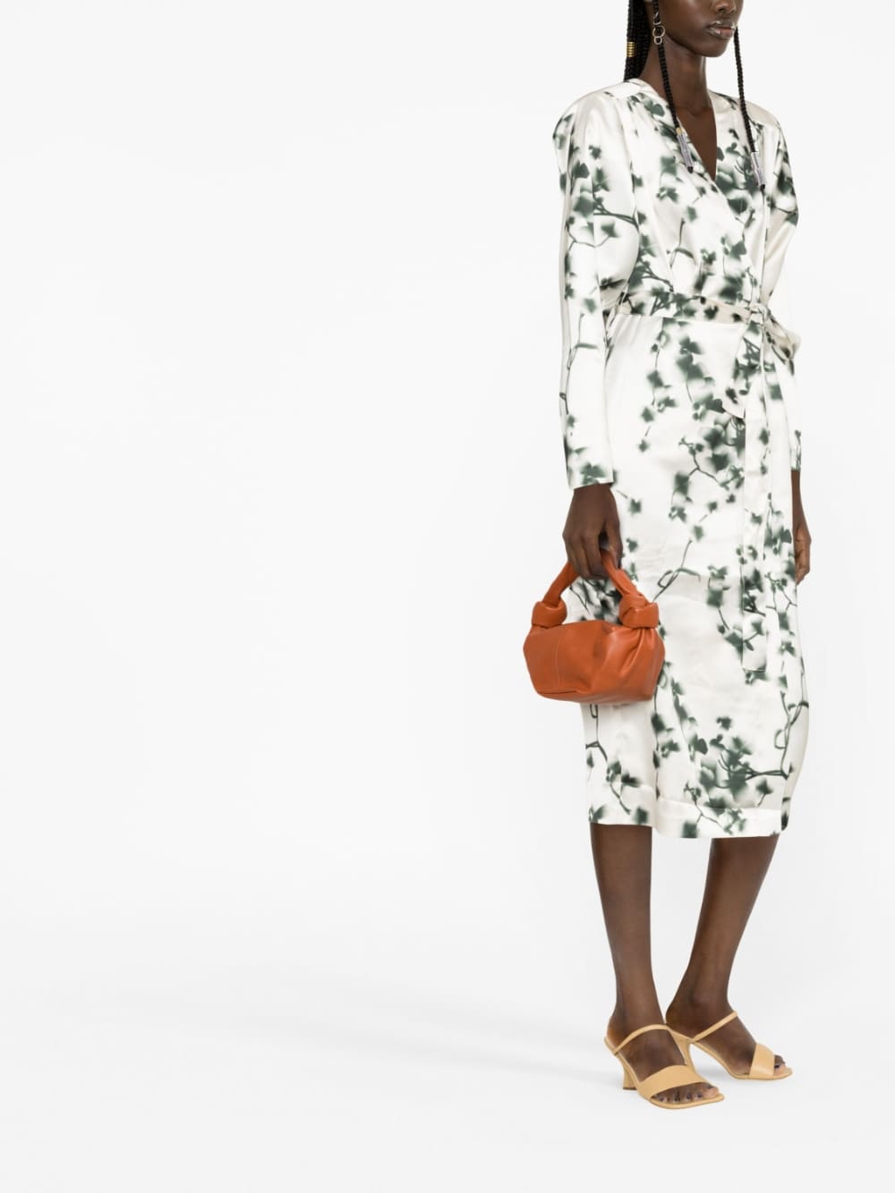ROTATE BY BIRGER CHRISTENSEN ROTATE BIRGER CHRISTENSEN Abstract Floral-Print Midi Dress