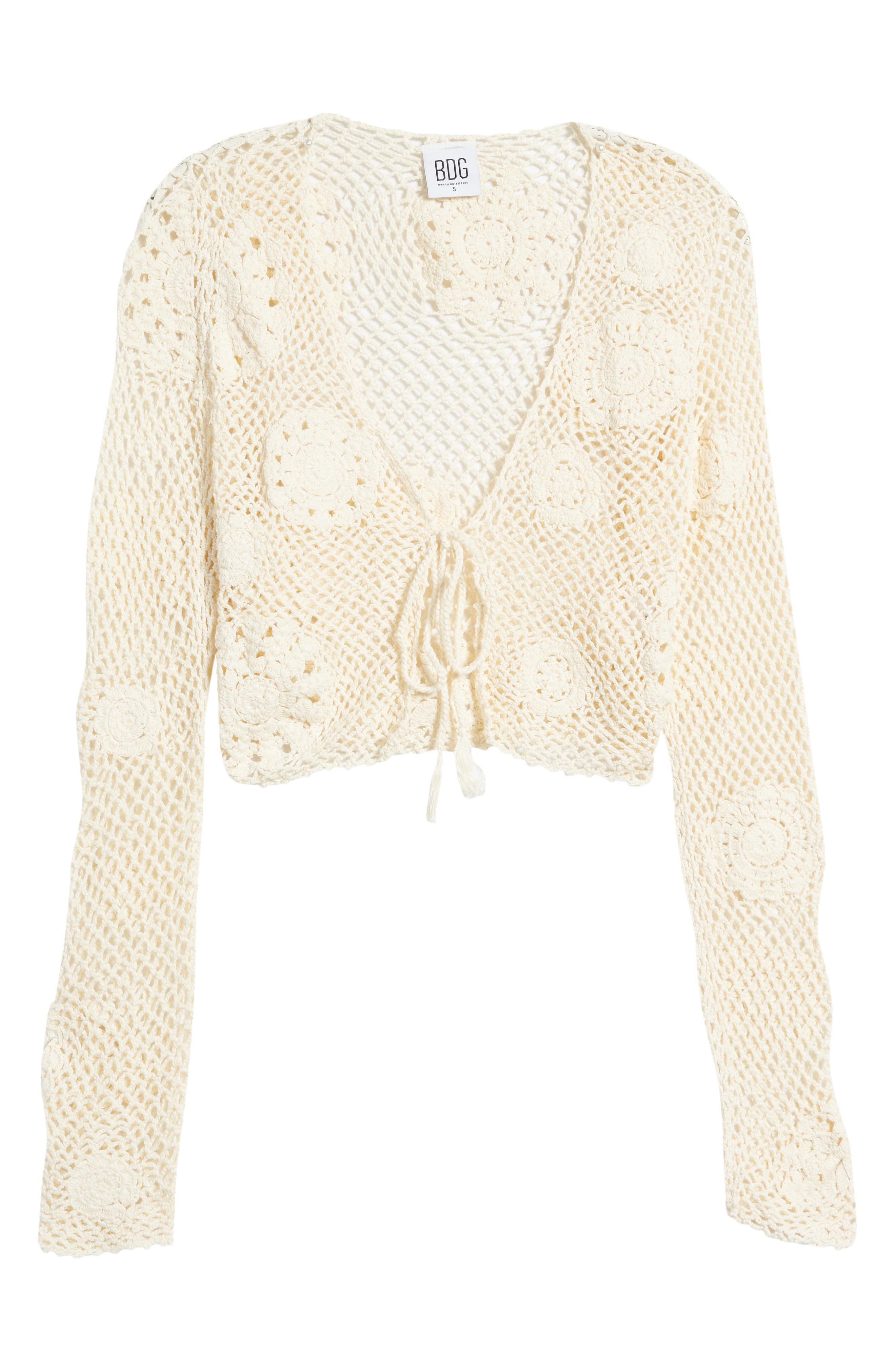 Crochet Urban Outfitters White Cardigan Bdg Urban Outfitters Tie