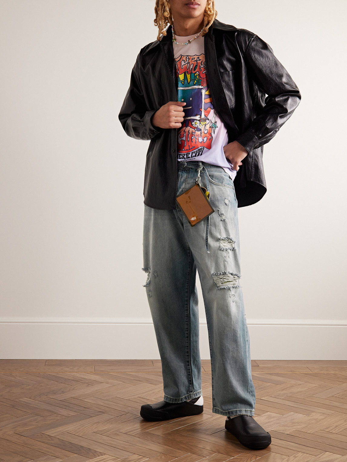 Acne Studios 1991 Toj Detroit Straight-Leg Belted Distressed Acne Studios 1991 Toj Detroit Straight-Leg Belted Distressed