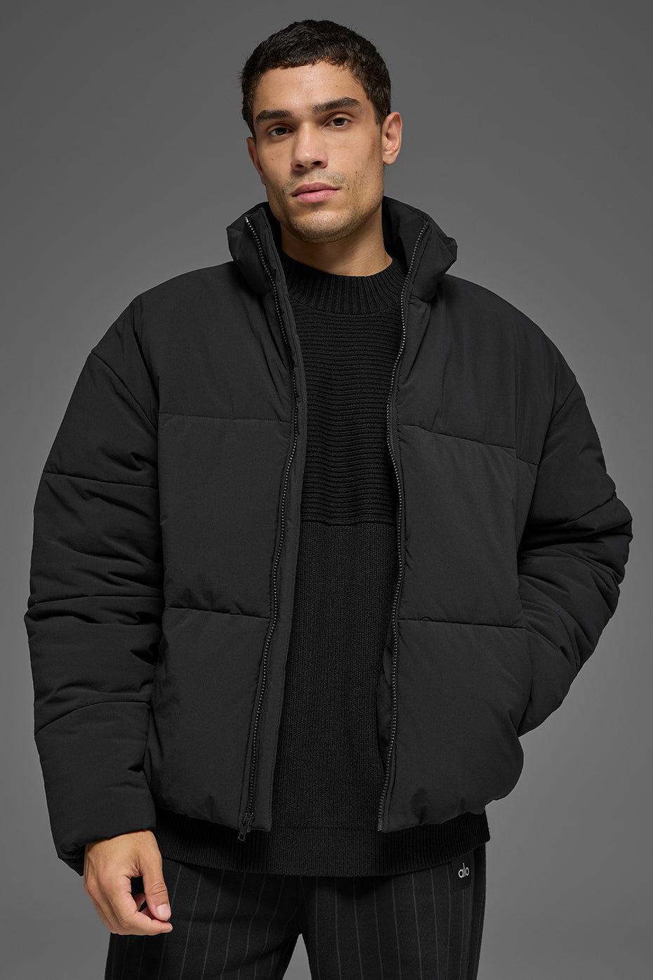 Alo Yoga Stretch Woven Street Puffer Jacket - Black | Editorialist