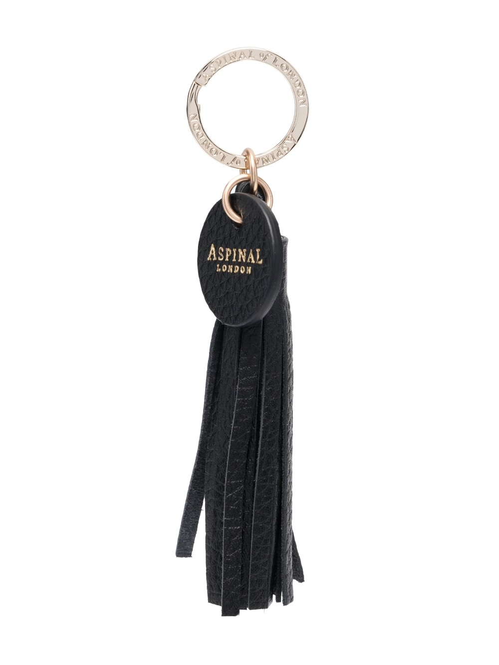 Aspinal Of London Tassel Leather Keychain In Black 49% Off