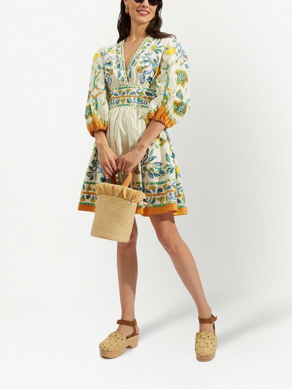 LA DOUBLEJ La DoubleJ Floral-Print Short Dress