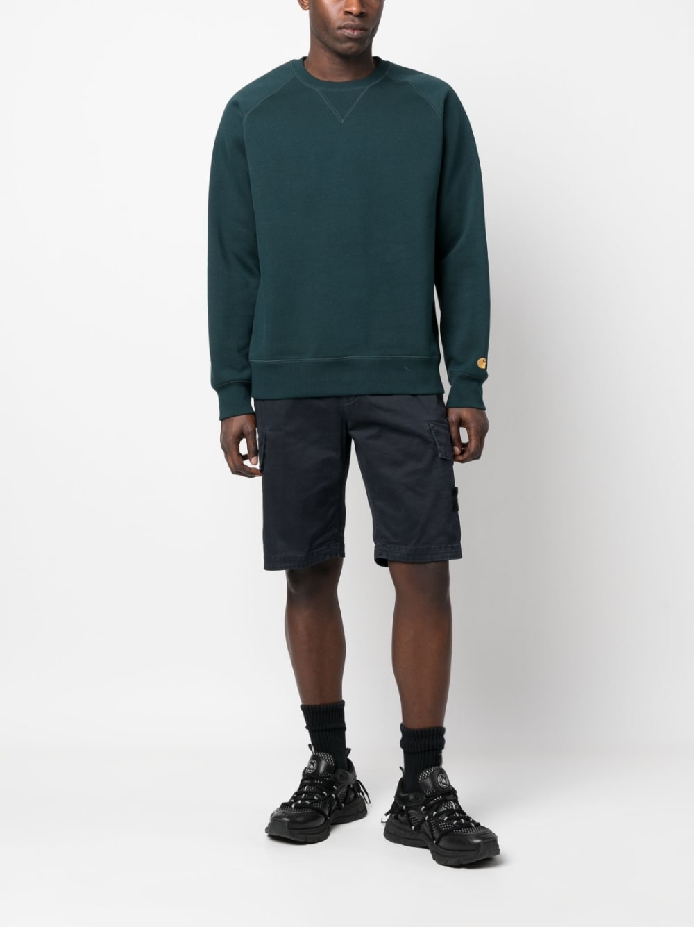 STONE ISLAND Stone Island Organic Cotton Stretch Broken Twill Cargo Shorts