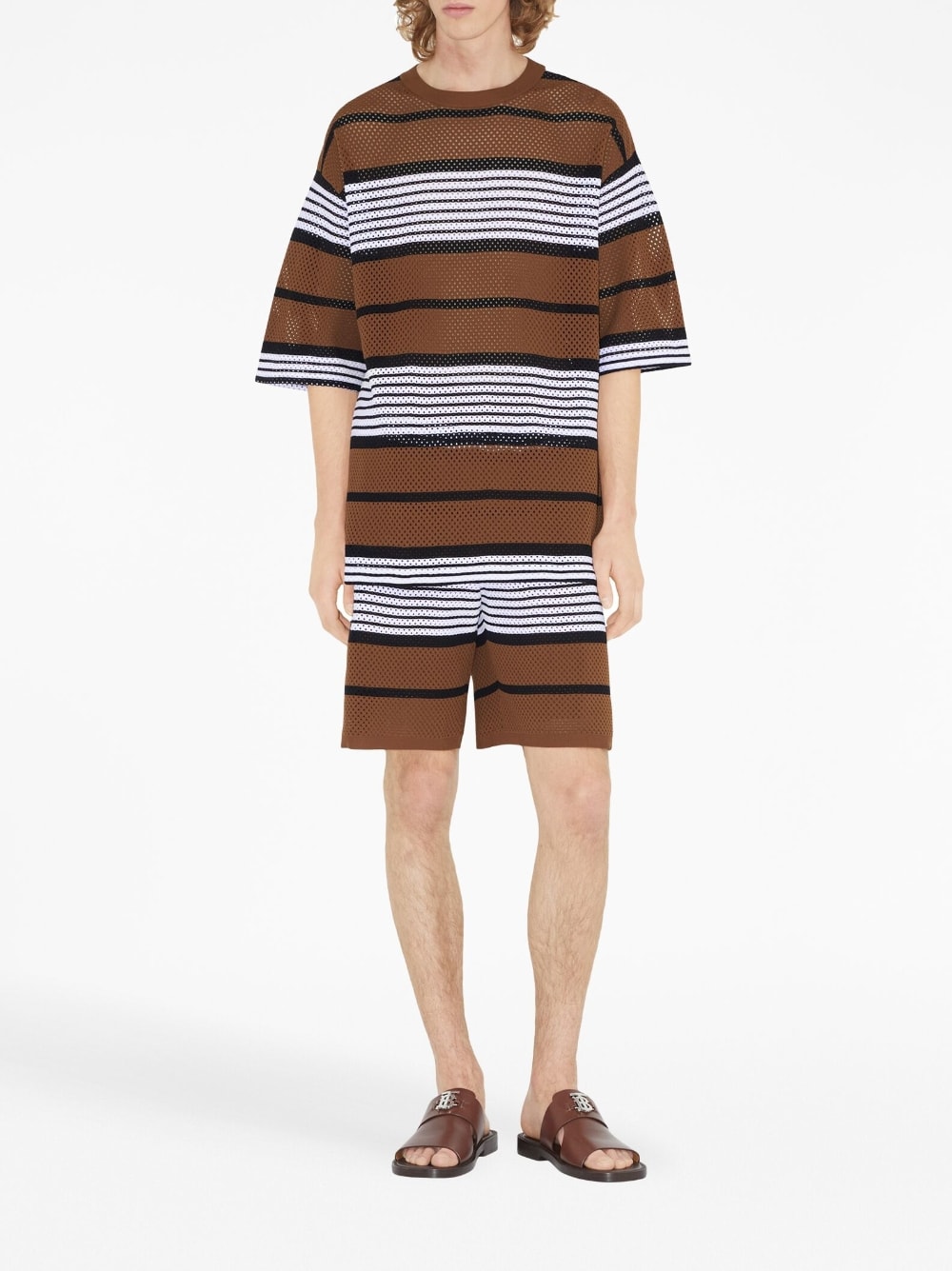 BURBERRY stripe-print oversized t-shirt
