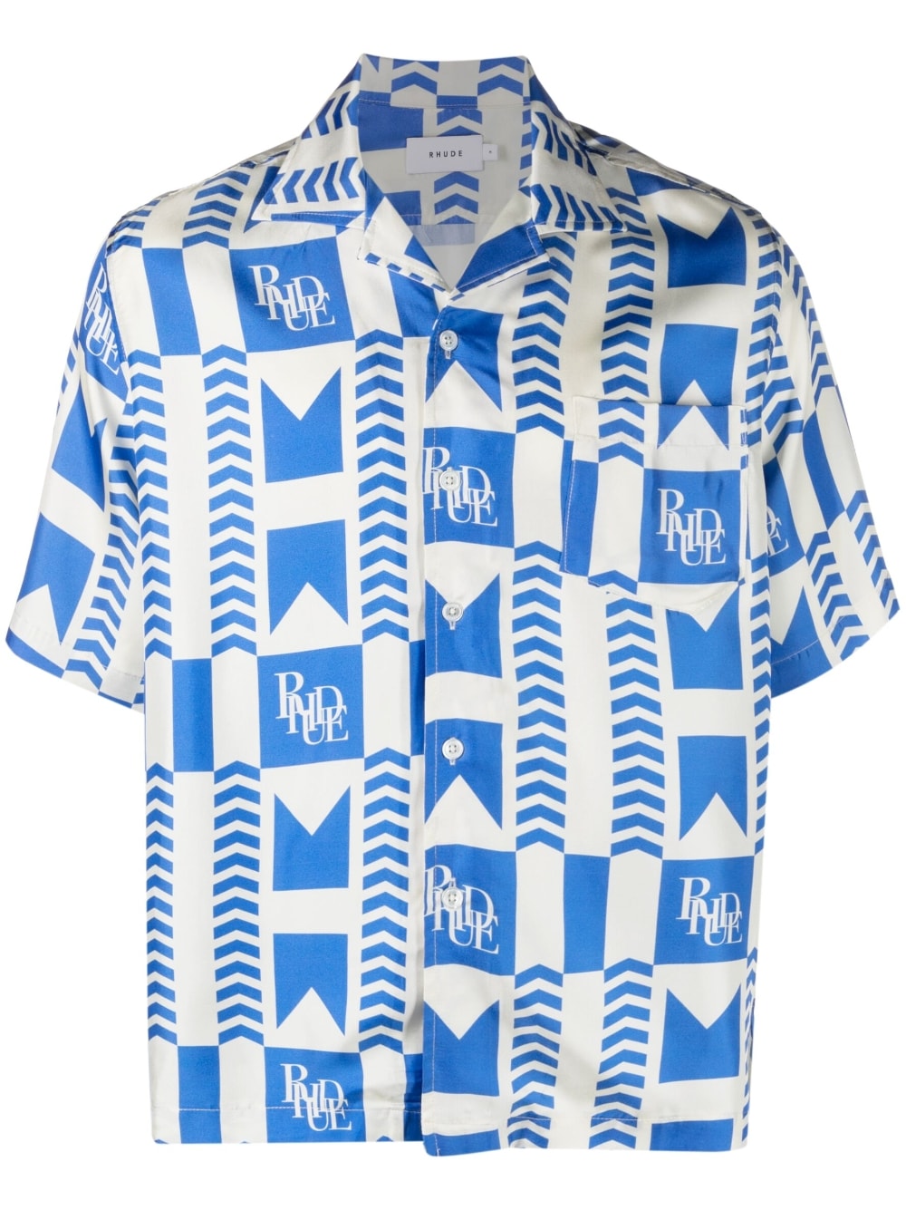 RHUDE graphic-print silk shirt