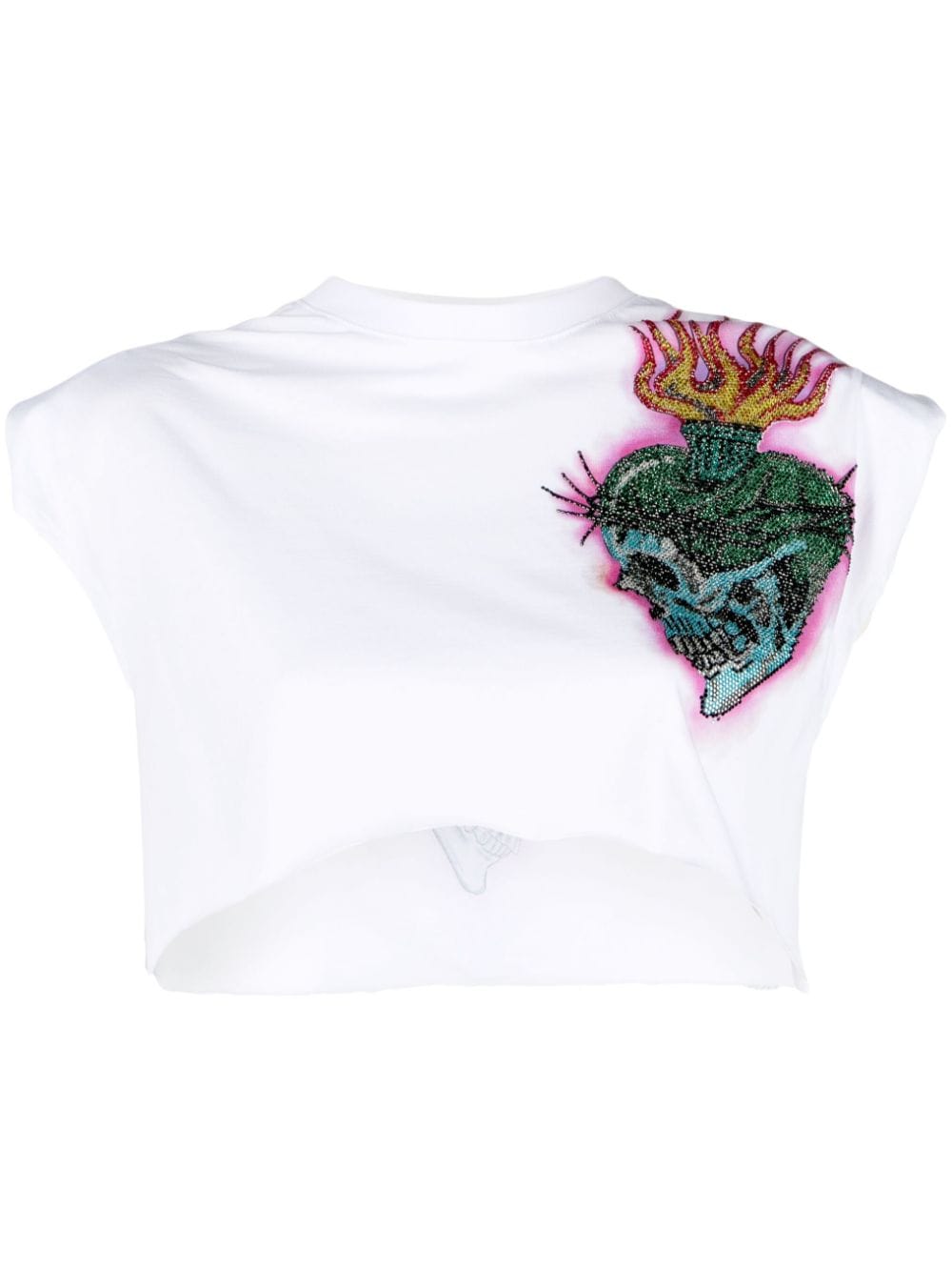 PHILIPP PLEIN Philipp Plein Love Tattoo Cropped T-Shirt