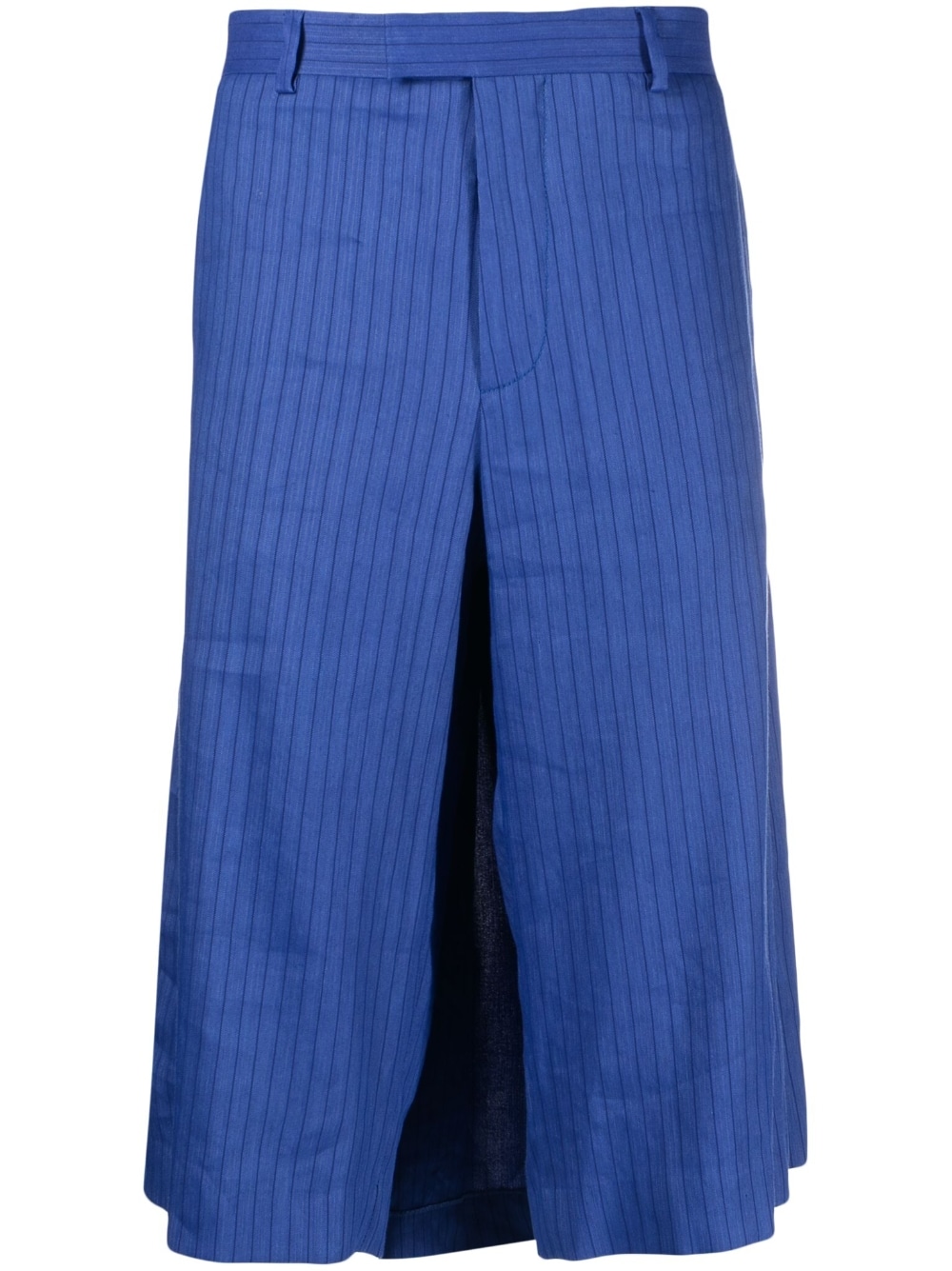 MOSCHINO Moschino Vertical Stripe Linen Blend Knee-Length Shorts