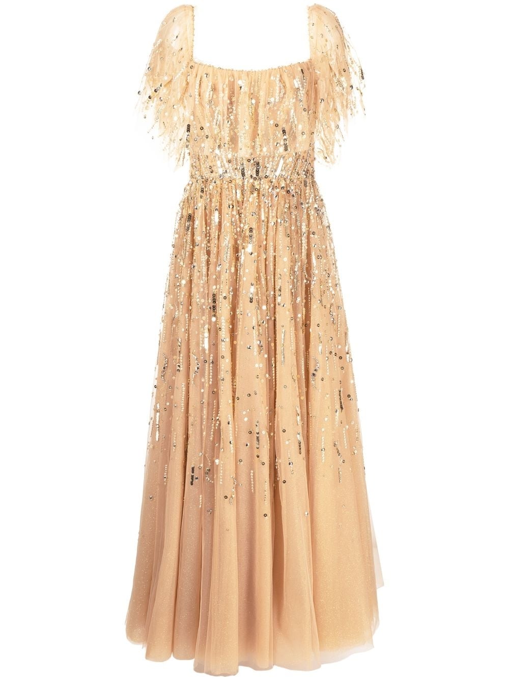 Jenny Packham Sequin-Embellished Tulle-Overlay Gown In Neutrals - 49% Off | Editorialist Jenny Packham Sequin-Embellished Tulle-Overlay Gown In Neutrals - 49% Off | Editorialist
