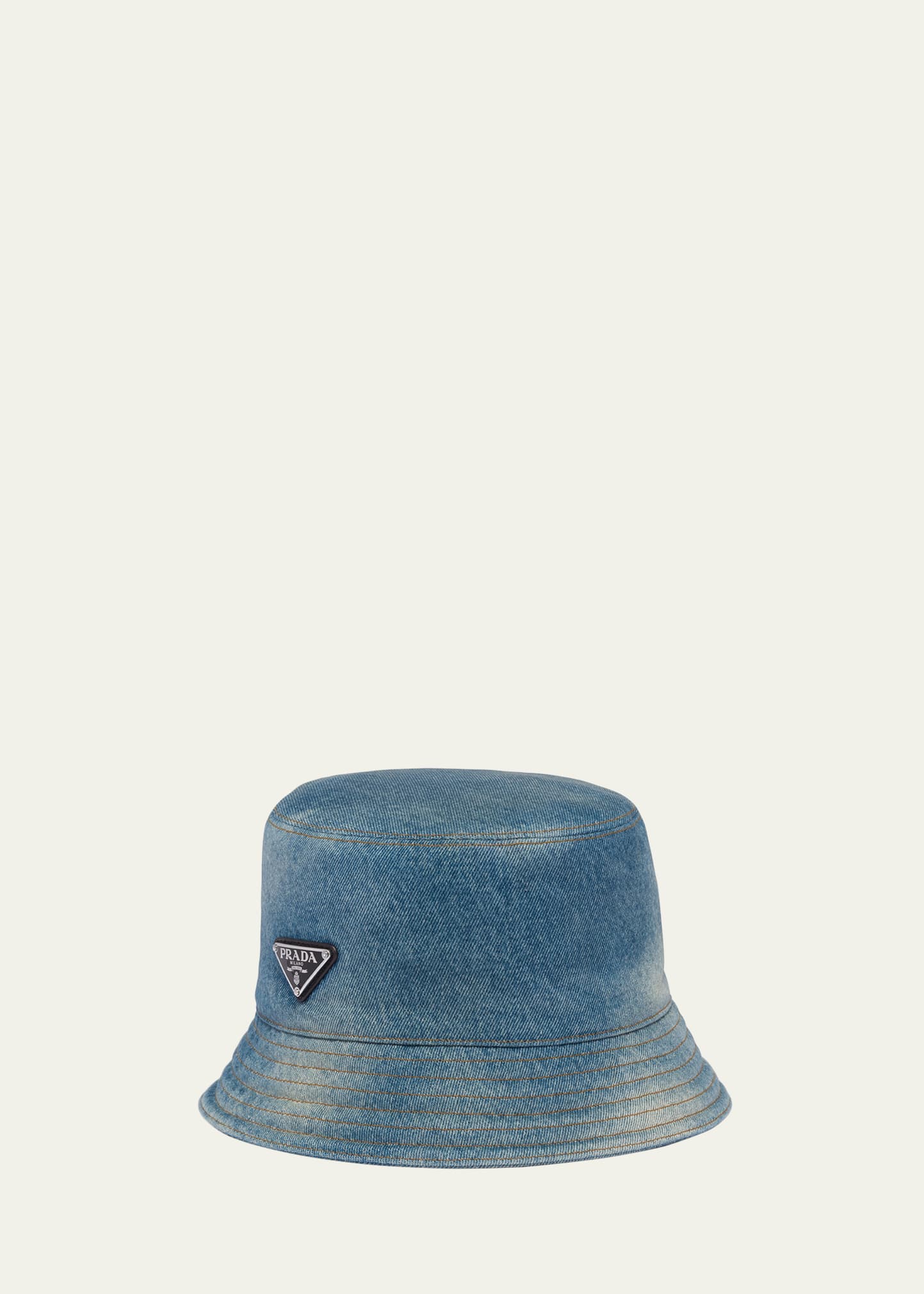 Prada Selvedge Denim Bucket Hat - Blue | Editorialist