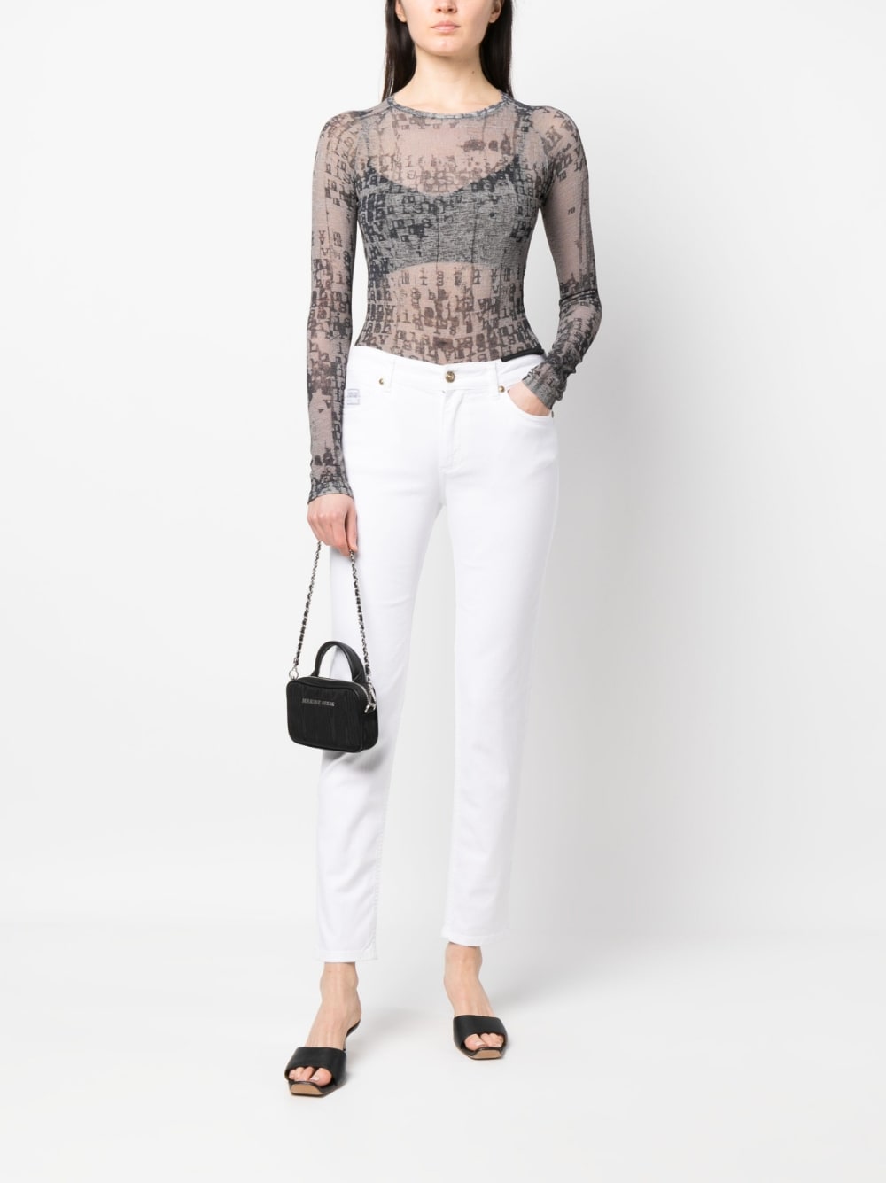 VERSACE Logo-Patch Skinny Jeans