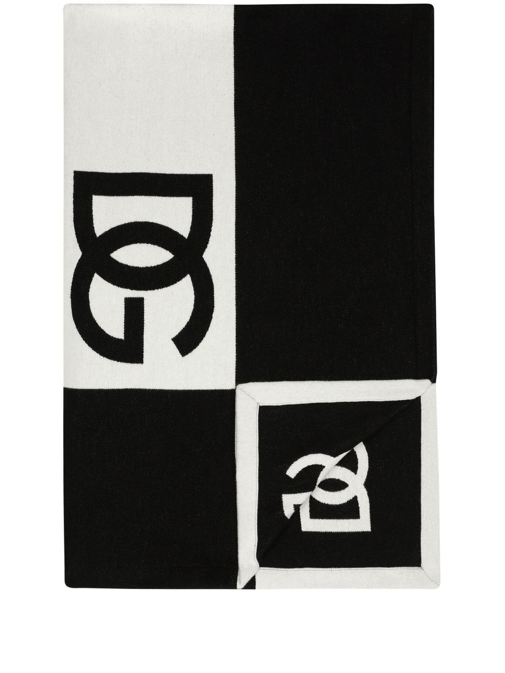 Dolce & Gabbana Logo-Pattern Cotton Blanket - Black | Editorialist