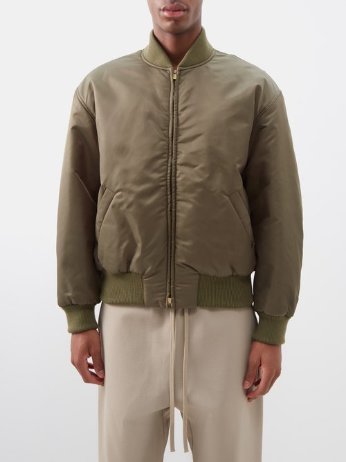 Fear Of God Eternal Shell Bomber Jacket In Olive - 30% Off