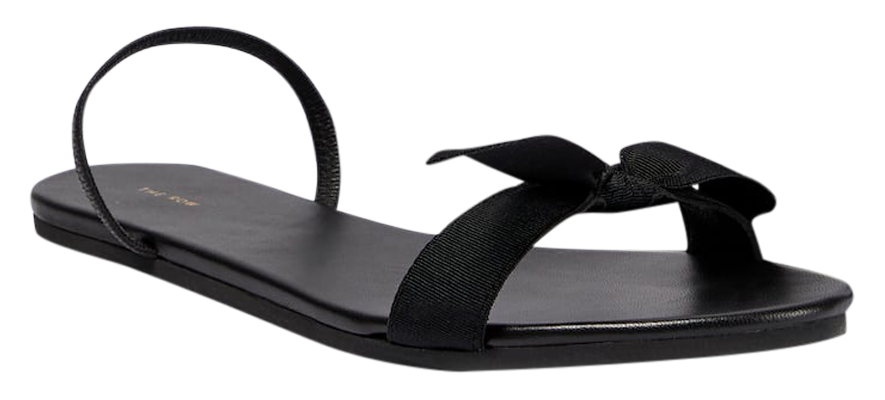 THE ROW Bow Leather Slingback Sandals - Black | Editorialist