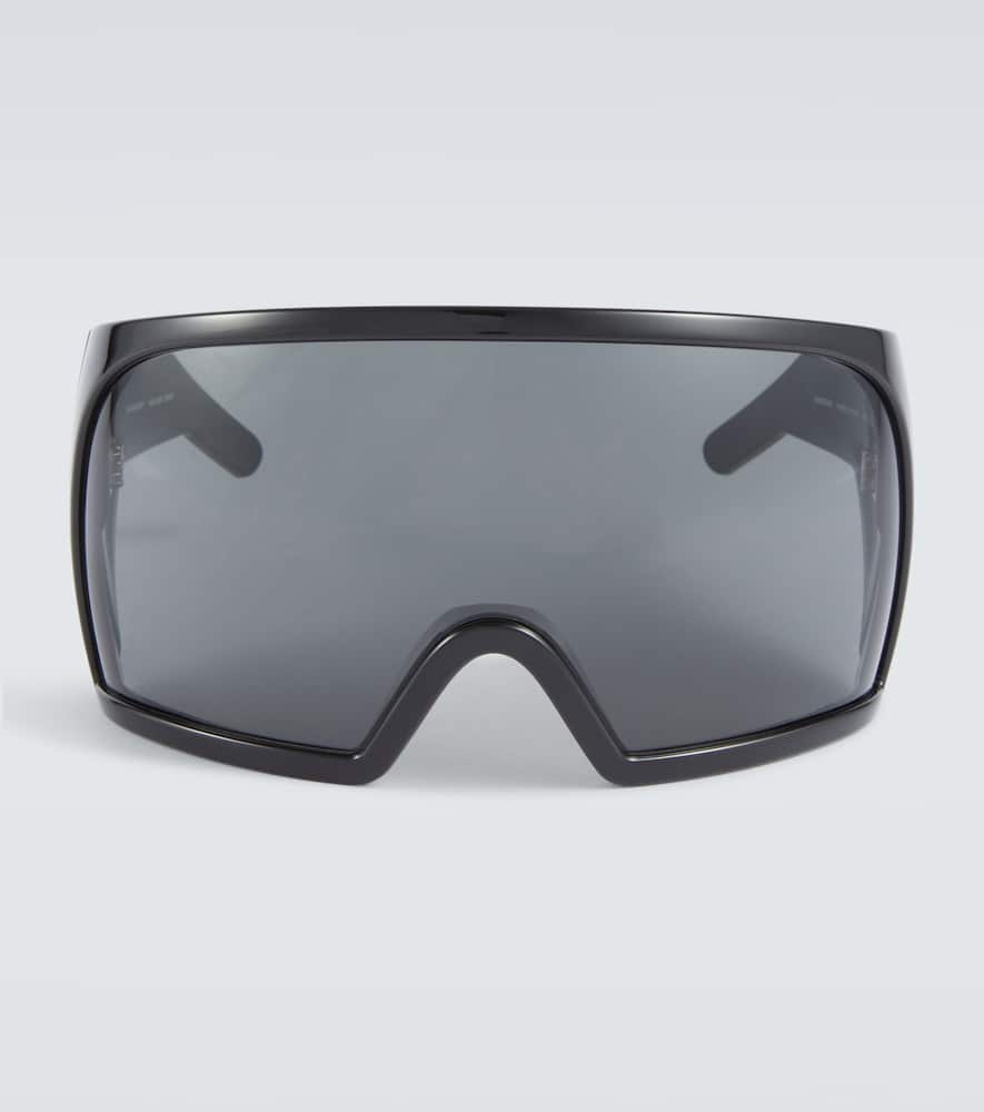 Rick Owens Black Oversized Shield Sunglasses Shield Sunglasses in Black – SVRN main image 4
