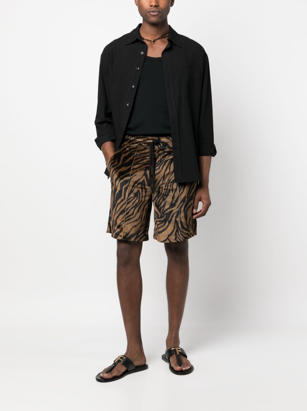 TOM FORD TOM FORD Zebra Print Cotton Shorts